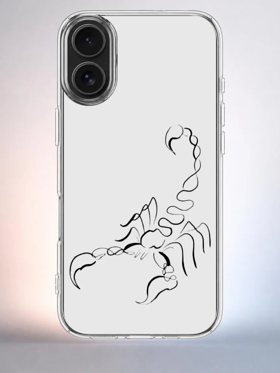 Чехол iPhone 16 скорпион минимал силиконовый