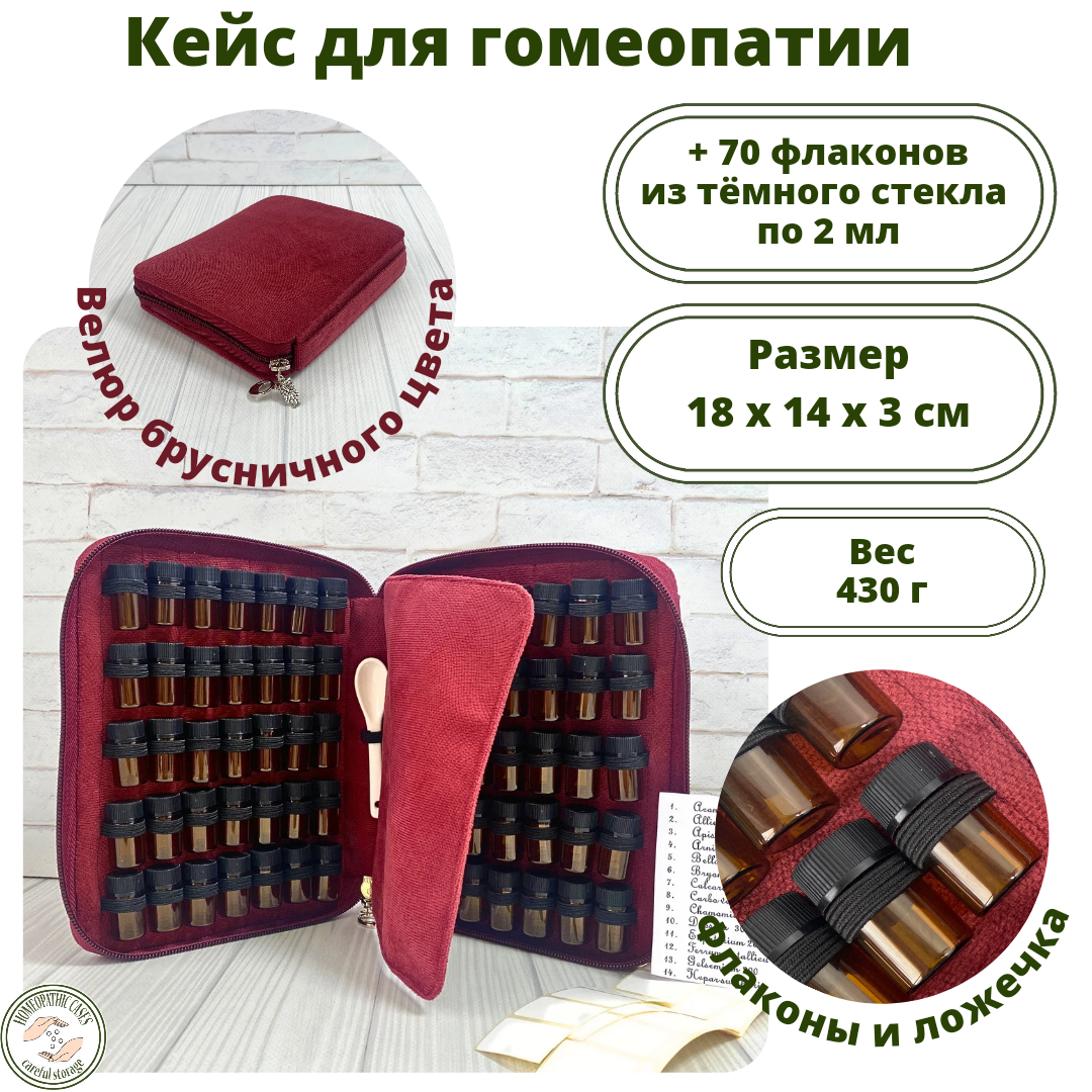 Гомеопатическая аптечка для хранения и транспортировки гомеопатических препаратов на 70 флаконов по 2 мл