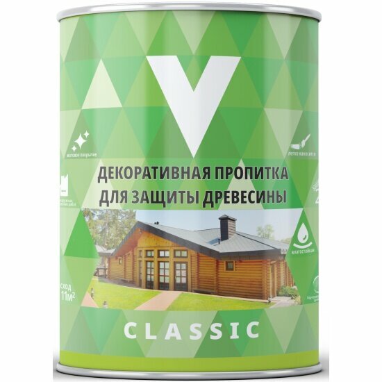 Декоративная пропитка для дерева "v" V Classic, матовая, 3 л, венге
