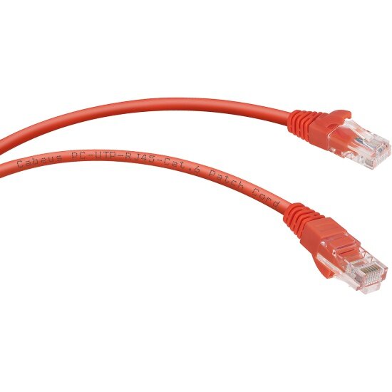 Патч-корд Cabeus U/UTP PC-UTP-RJ45-Cat.6-5m-RD категория 6, 2xRJ45/8p8c, неэкранированный, красный, PVC, 5м