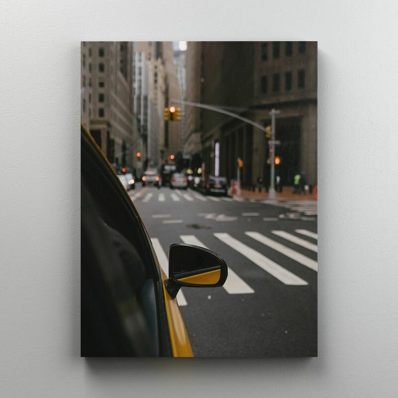 Интерьерная картина на холсте "Из окна такси в Нью-Йорке" размер 30x40 см