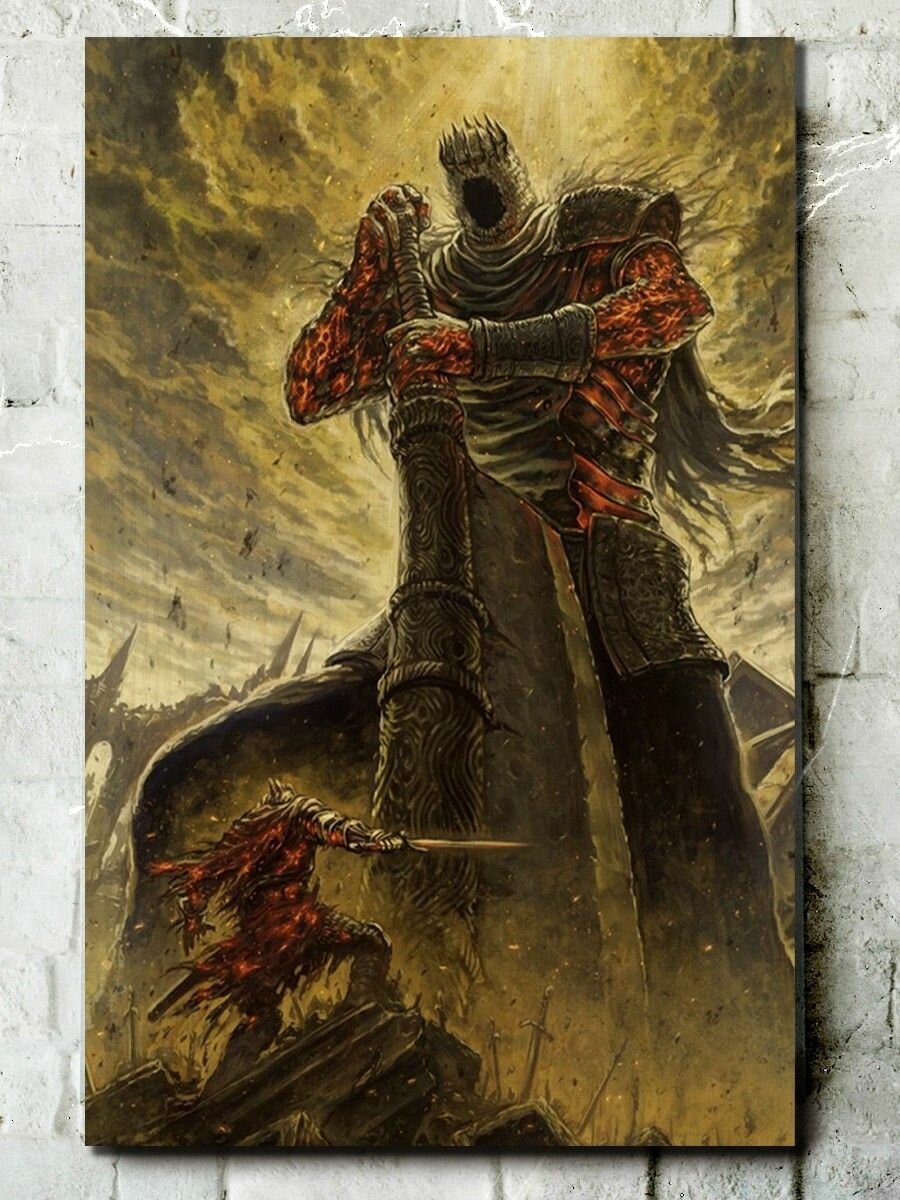 Картина интерьерная на дереве Dark Souls 3 Дарк соулс, Миядзаки, Ремастер - 14138
