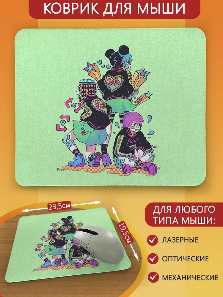 Коврик для мыши с принтом аниме ДжоДжо (jojo, jjba, джолин, эрмес костелло) - 2471