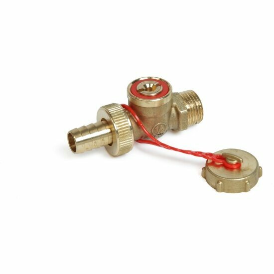 Кран шаровой Giacomini с соединениями с наружной резьбой 1/2", нехромированный, полный комплект