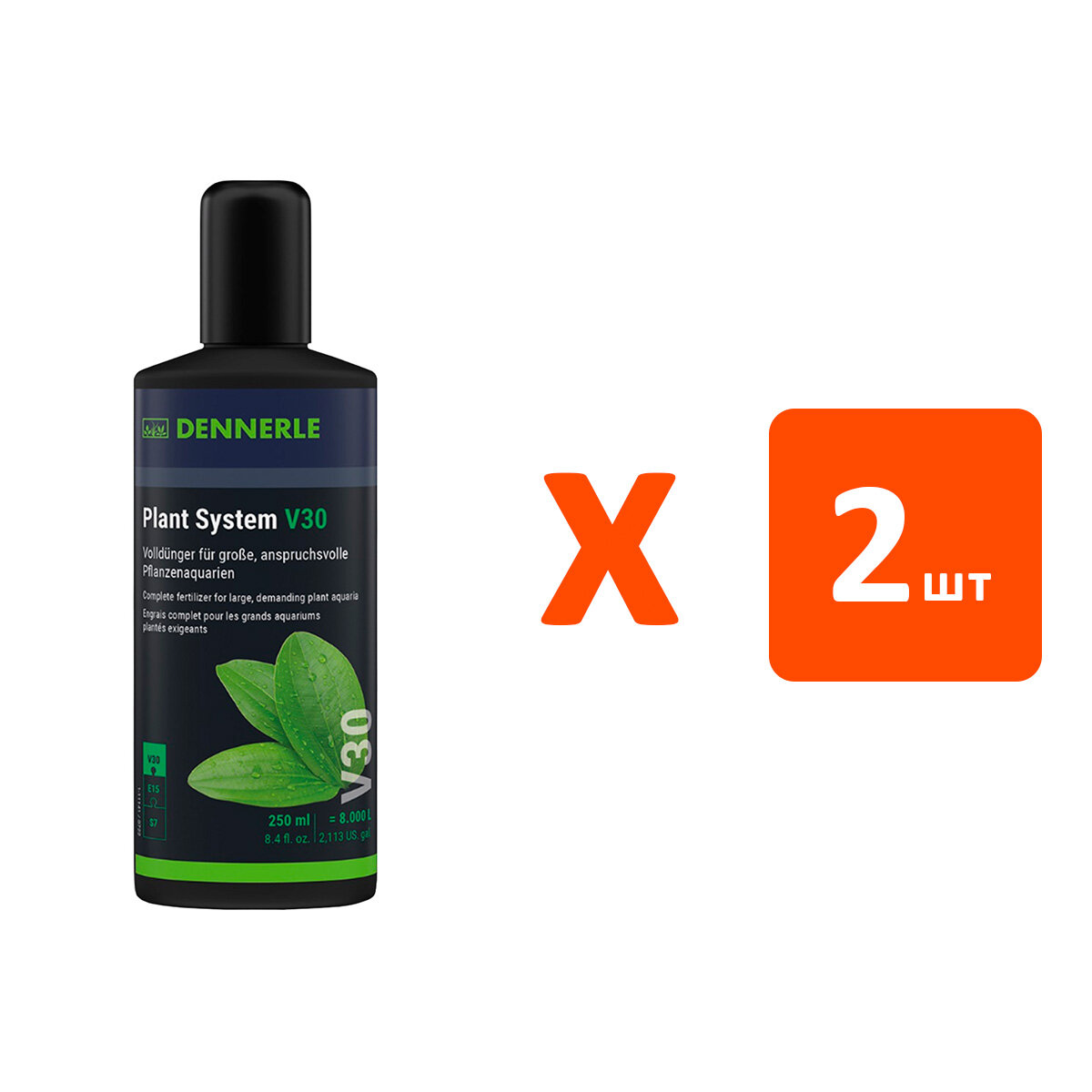 Удобрение профессиональное высококонцентрированное Dennerle Plant System V30 250 мл (1 шт х 2)