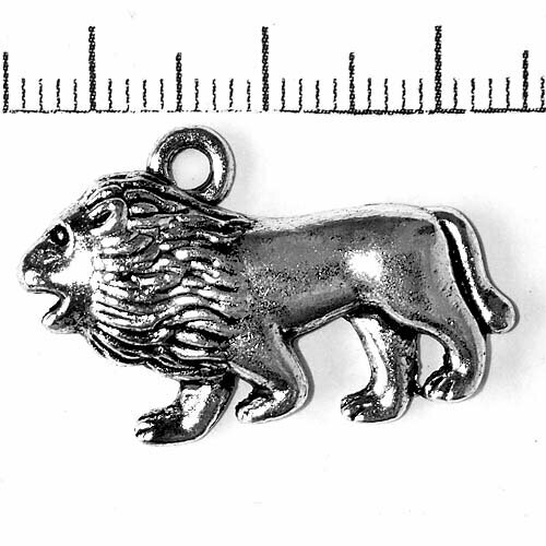 Фурнитура для бижутерии Подвеска Лев средний 0008896 серебряный цвет 29x19 мм, цена за 4 шт.