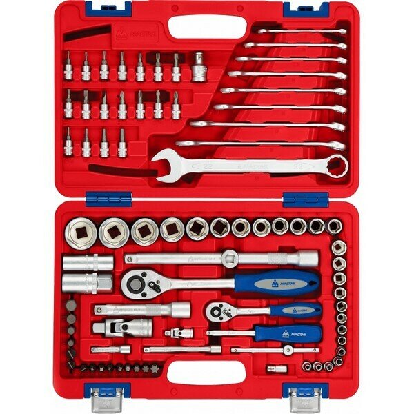 Набор инструментов профессиональный 1/2", 1/4", 82 предмета мастак 01-082C