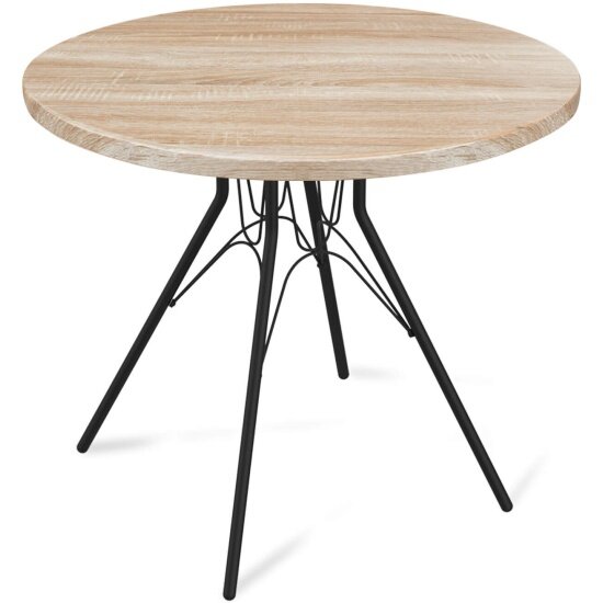 Стол обеденный Sheffilton SHT-TU34-P/80 МДФ черный муар/дуб сонома светлый