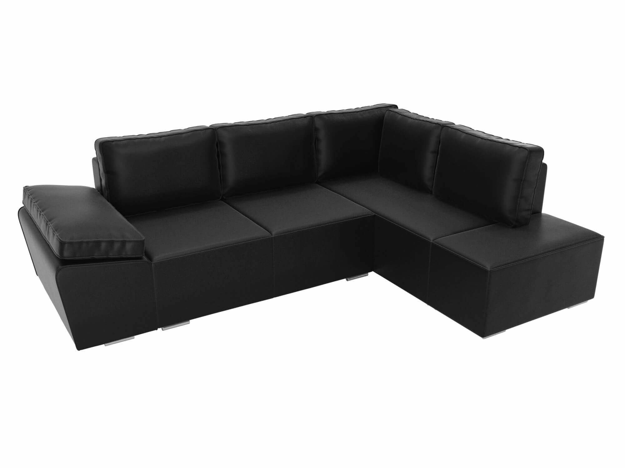 Artum Диван угловой Хавьер, Диван еврокнижка Хавьер эко кожа черный правый