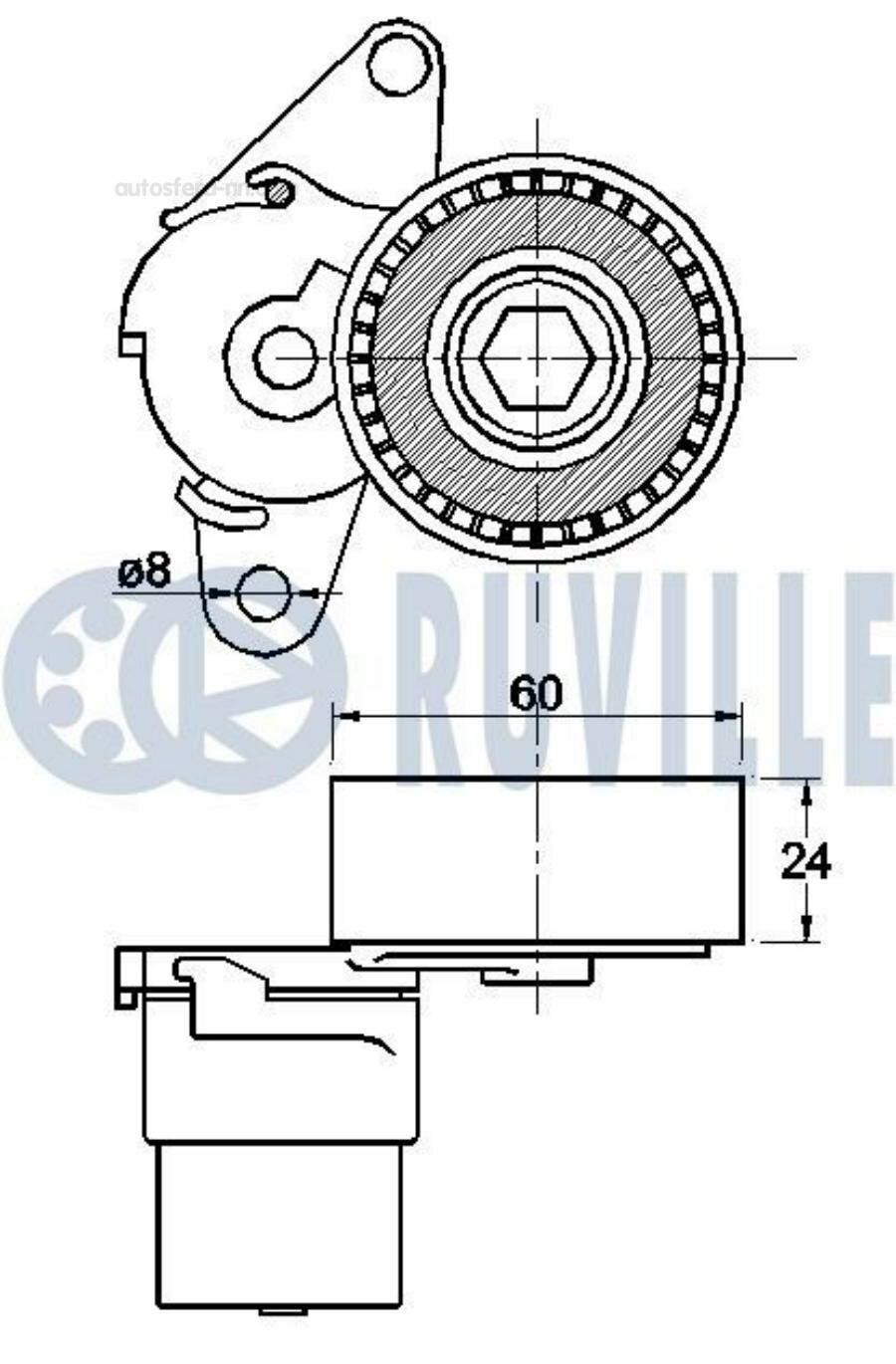 RUVILLE 542462 Натяжитель поликлинового ремня AUDI: A4 B8