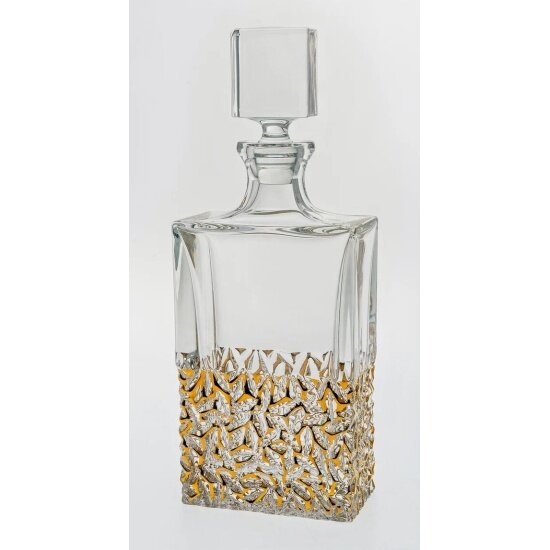 Штоф Bohemia Jihlava "NICOLETTE" 1000 мл, декор "Золотой мрамор" 79/49J45/1/81J55/100/1919001