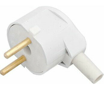 Вилка электрическая угловая 6 A 250 В BYLECTRICA, без заземления (В6-241)