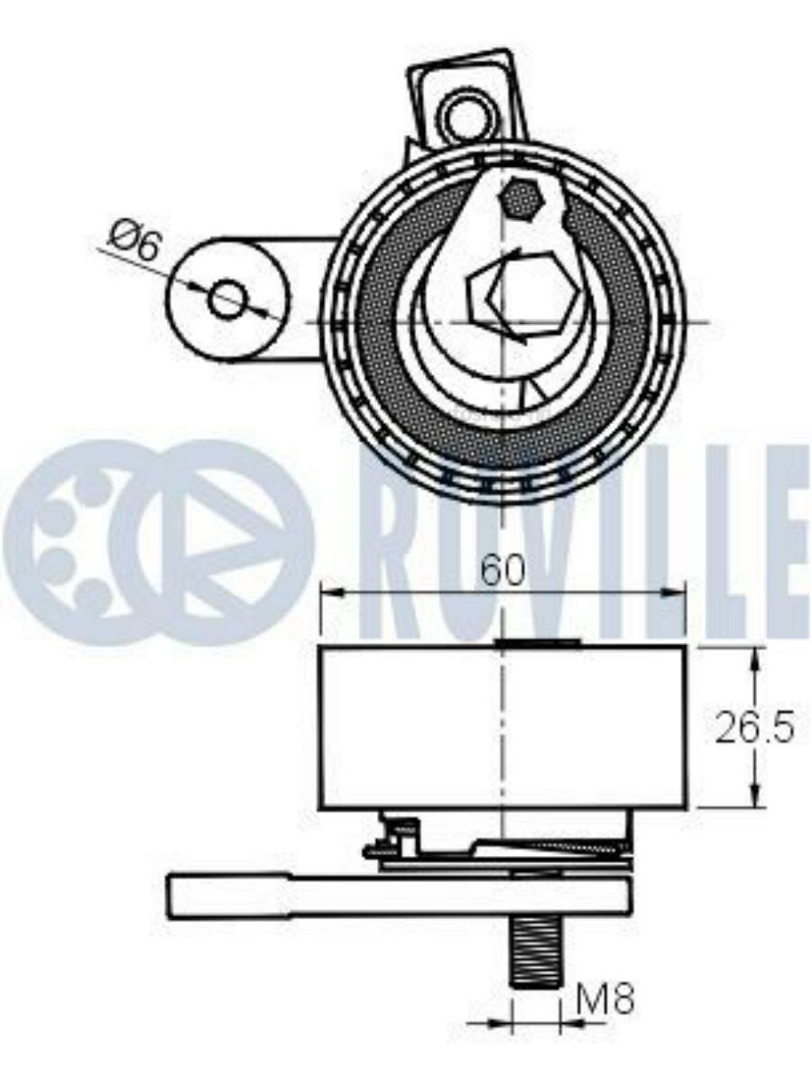RUVILLE 541795 Ролик натяжной ремня ГРМ OPEL: ANTARA A 06-11