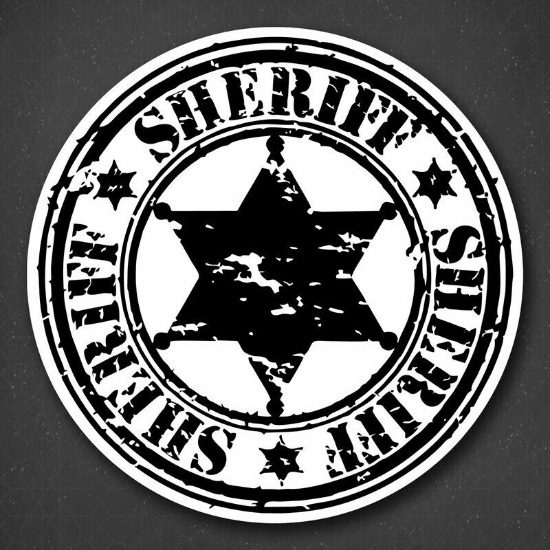 Наклейка на авто "Значок шерифа" 19x19 см