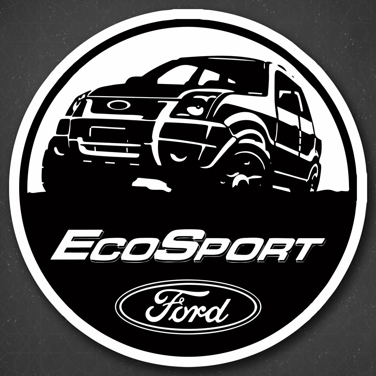 Наклейка на авто "FORD Eco sport - Форд эко спорт" 19x19 см