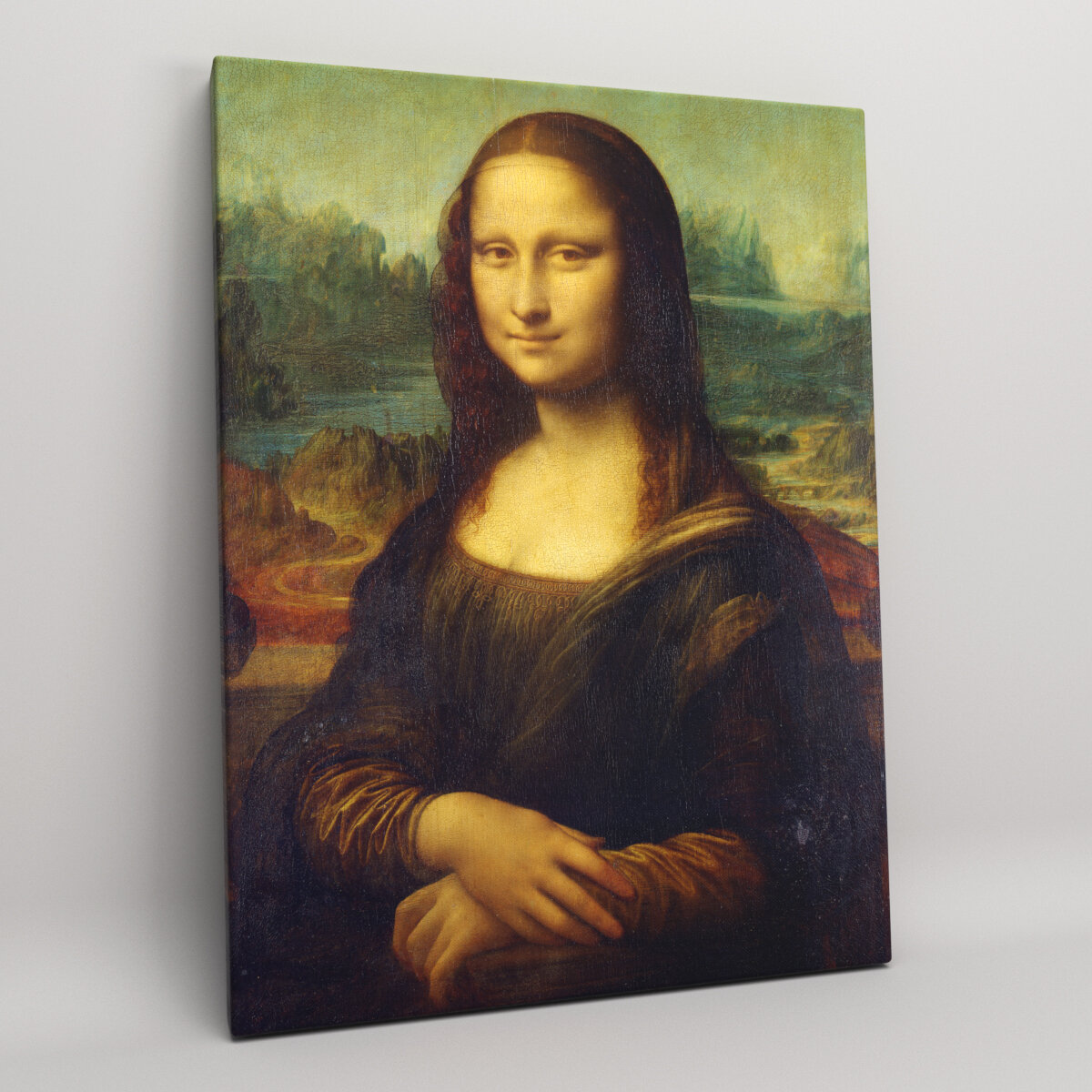 Картина на холсте, репродукция "Мона Лиза (Джоконда) - Леонардо да Винчи", с деревянным подрамником, размер 45x60 см