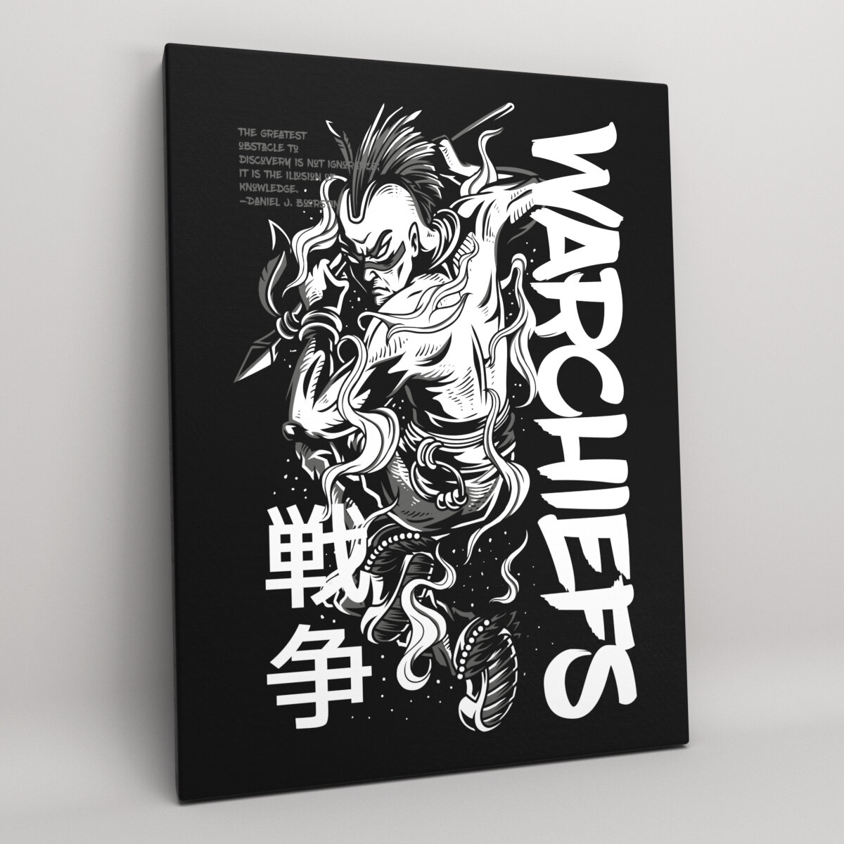 Картина на холсте (интерьерный постер) "Воин - индеец" игры - арт, с деревянным подрамником, размер 45x60 см