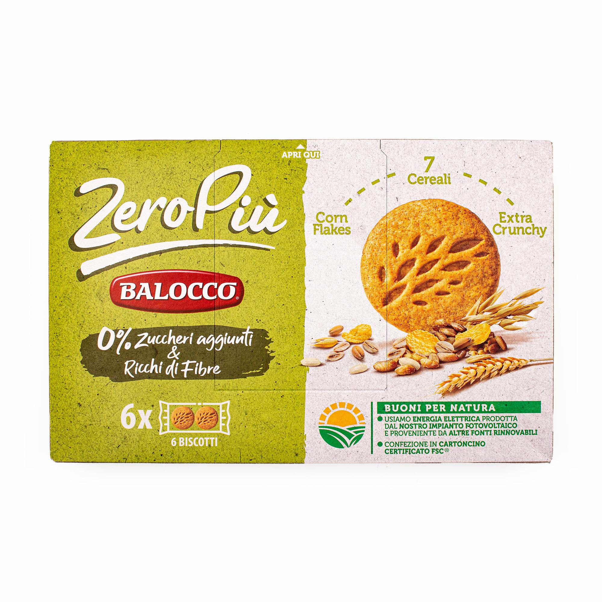 Печенье песочное без сахара (0%), 7 злаков, круглое, BALOCCO, 0,230 кг (карт/кор)