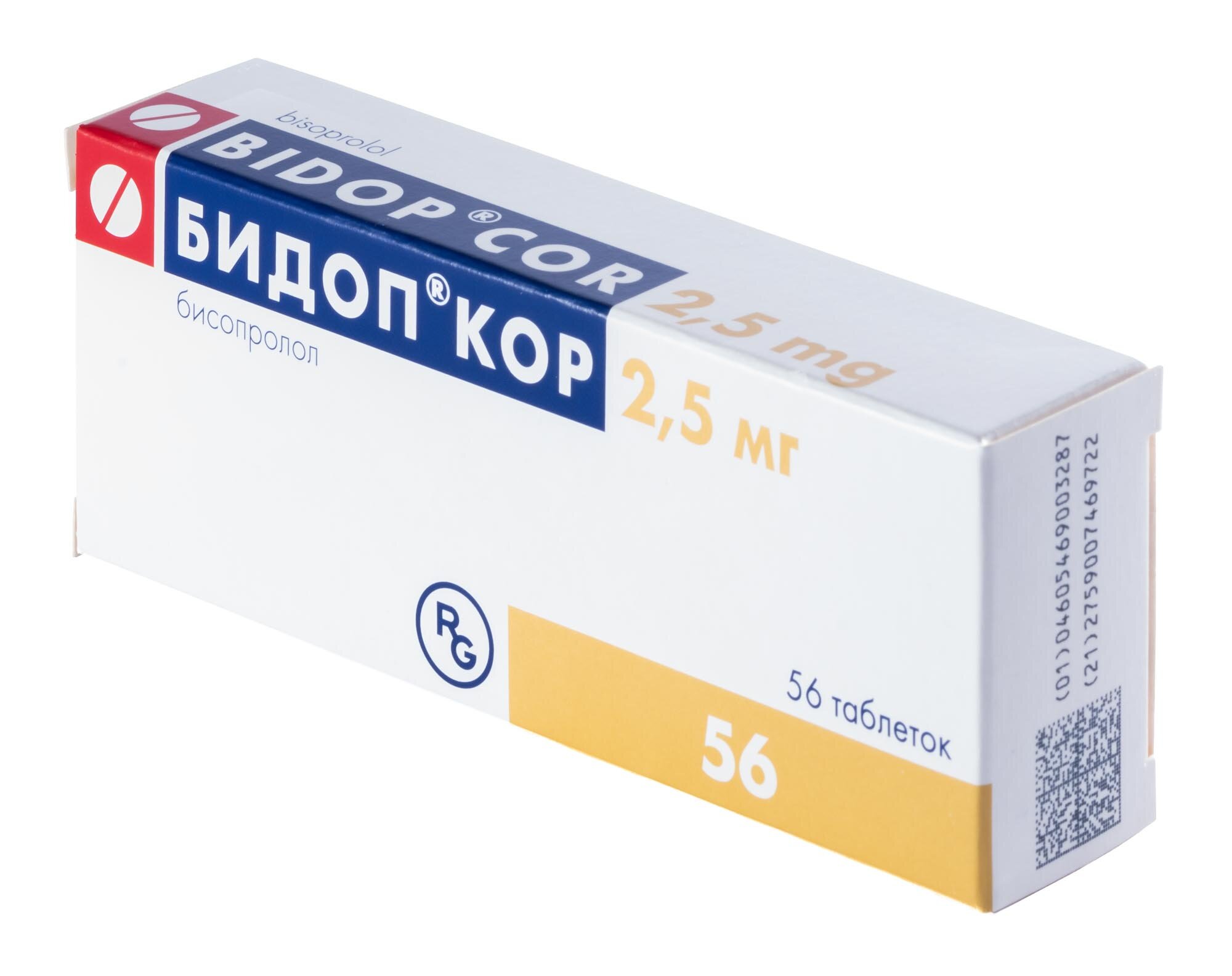 Бидоп Кор, таблетки 2.5 мг, 56 шт.