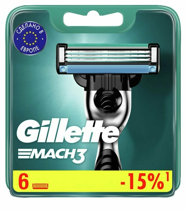 Gillette Сменные кассеты Mach3, 6 шт
