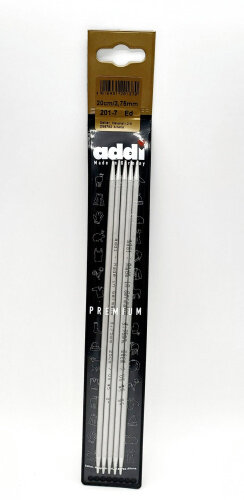 Чулочные спицы ADDI, алюминий, размер 3.75мм, длина 20см, в блистере - 5 штук