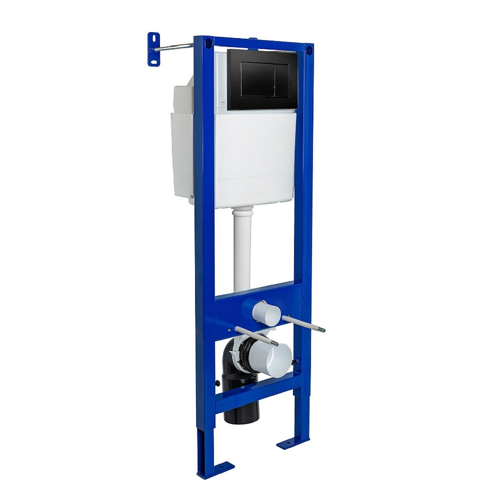 Система инсталляции для унитазов Berges Wasserhaus Atom 410 кнопка черная 040332