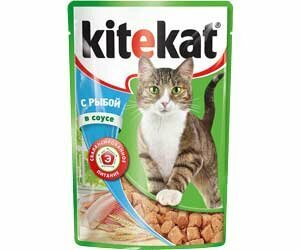 Влажный корм KiteKat для кошек вкусная рыба в соусе 85г