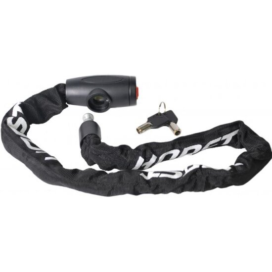 Замок велосипедный Horst 00-170905 цепь 6х6х1500мм в текстил. чехле, с кругл. ключами черный