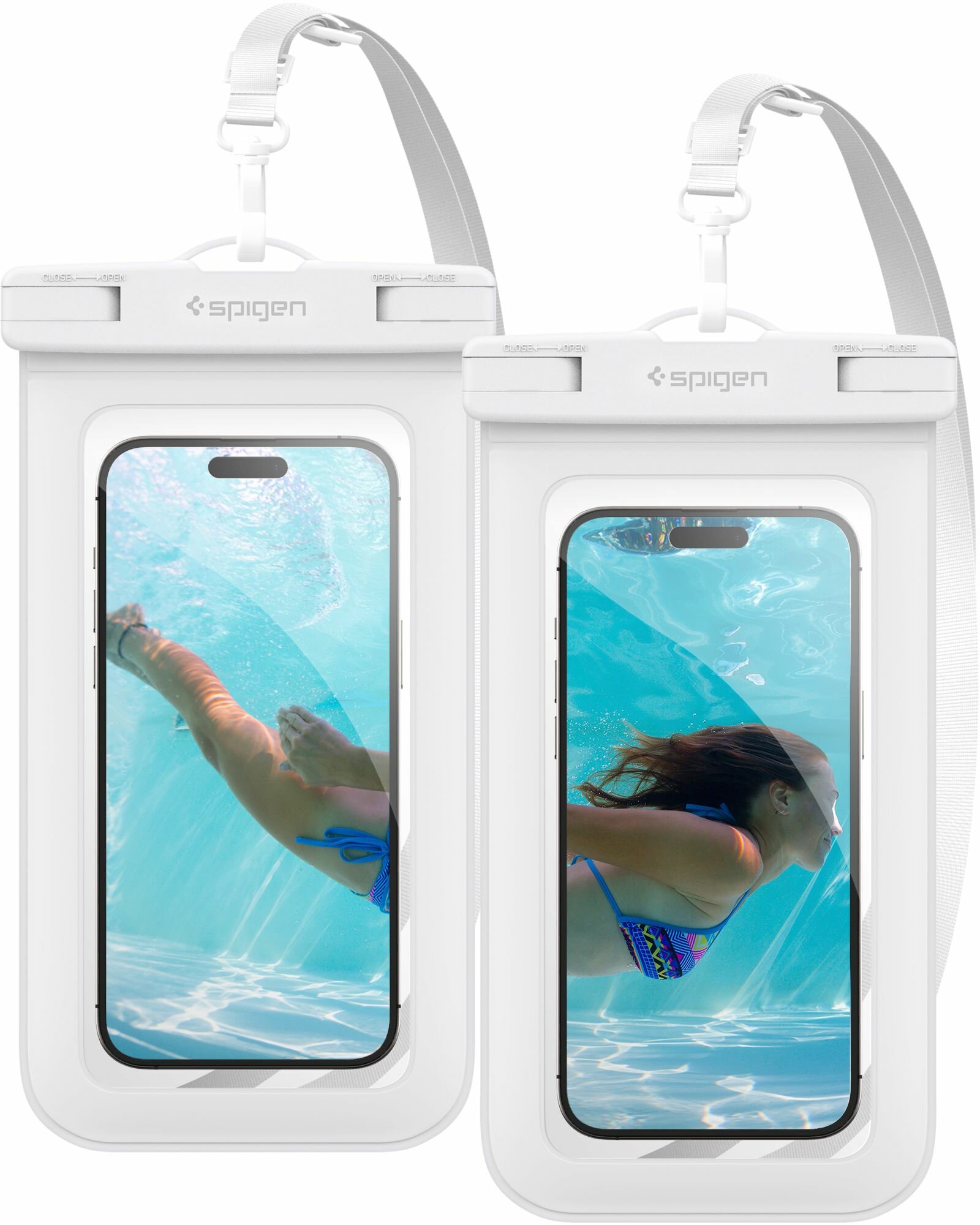 Гермочехол Spigen (ACS06013) Aqua Shield WaterProof A601 / Спиген Чехол Водонепроницаемый, Белый, 2 шт