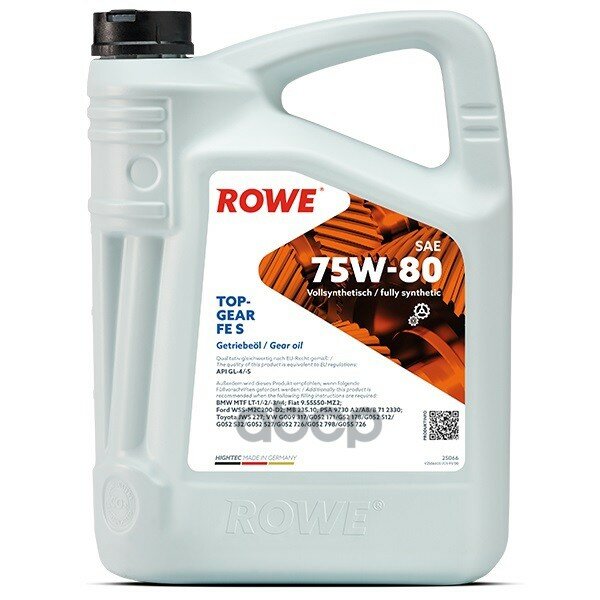 Трансмиссионное Масло Hightec Topgear Fe Sae 75W-80 S 5L ROWE арт. 25066-0050-99