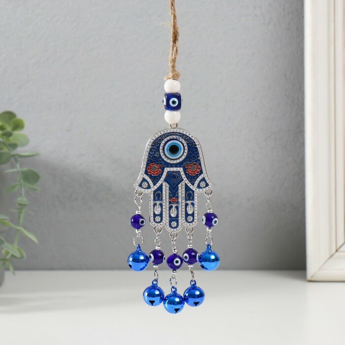 Музыка ветра от сглаза «Рука Фатимы с 5 колокольчиками», 26.7×6×1.5 см
