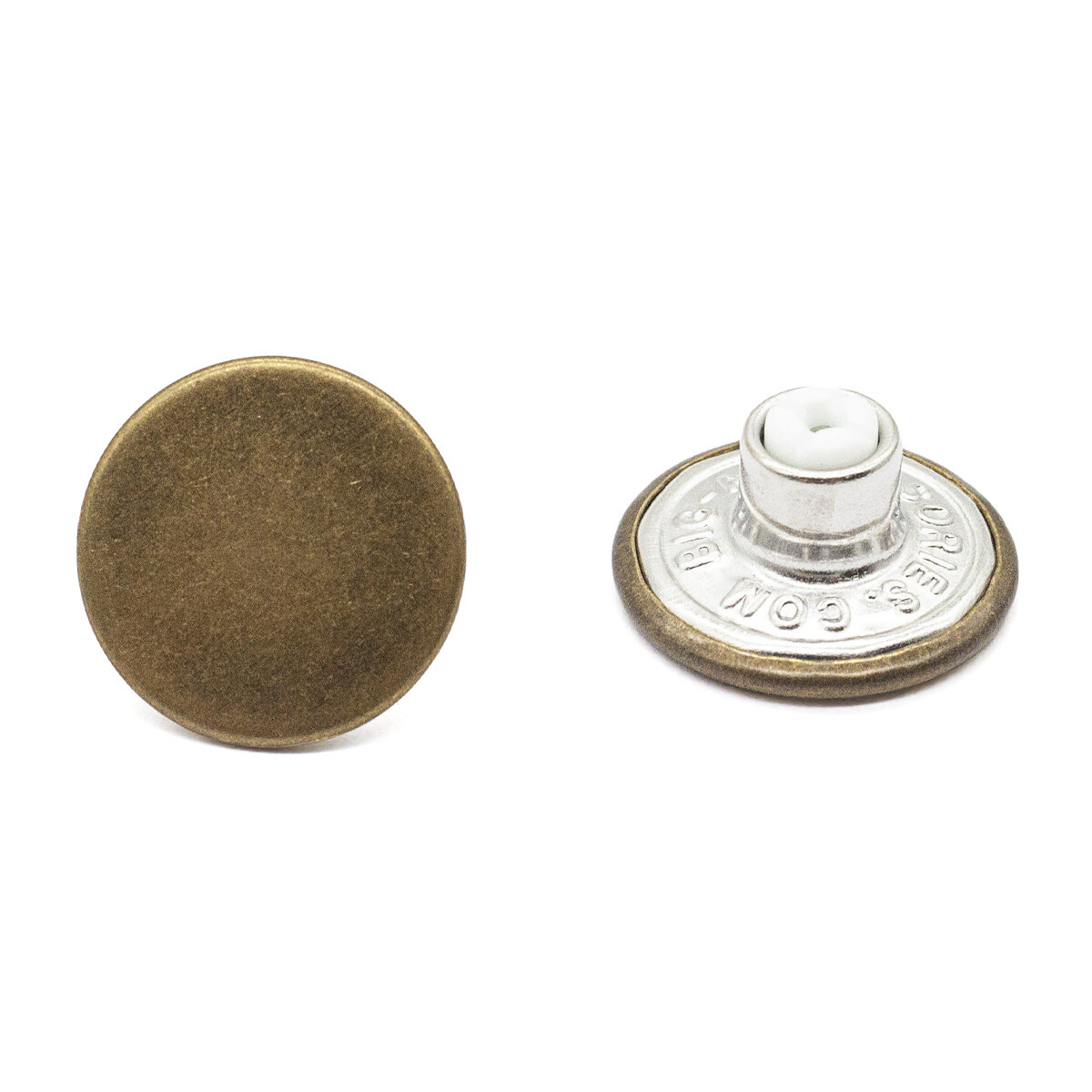 Пуговицы для джинсов 17 мм, BIG 'Гладкая', фиксированная ножка, металл (латунь), 50 шт