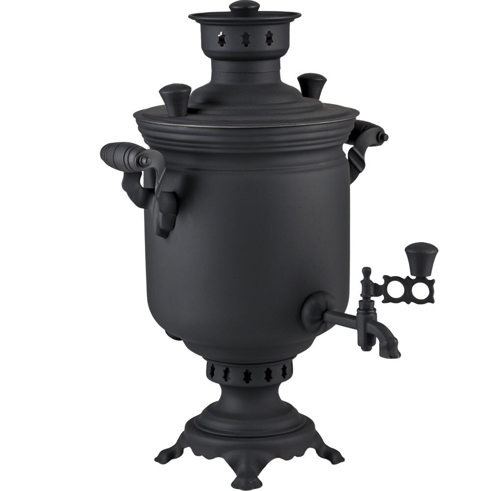 Самовар комбинированный 5 литров формы «Банка», категория «Эксклюзив», «Графит»