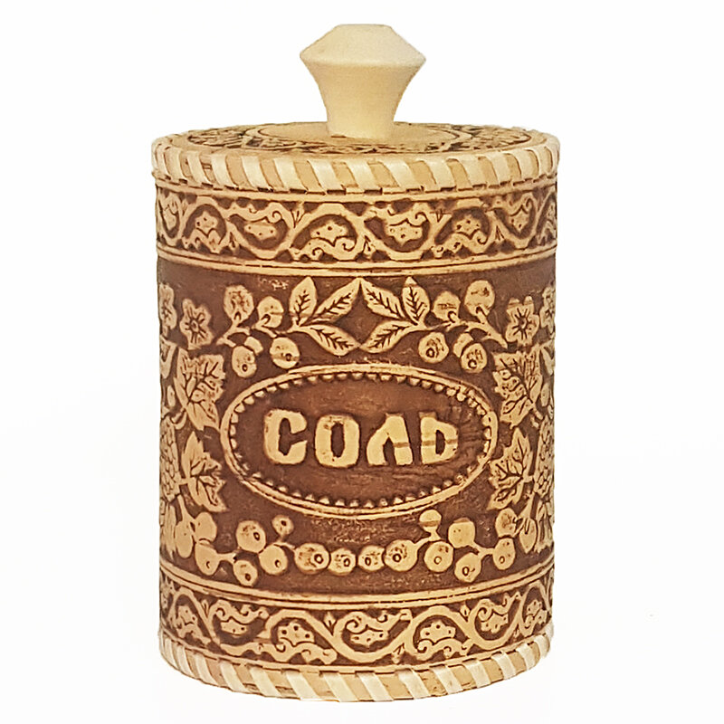 Туес "Ягоды Соль" 350мл 8*8*11. Береста. Ручная работа.