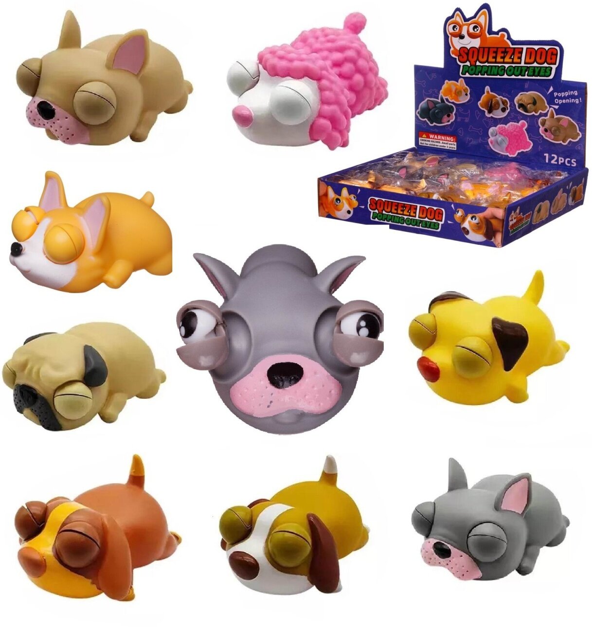 Игрушка-антистресс Junfa Пучеглазик, 8х6,5х4,6 см WA-28514/1