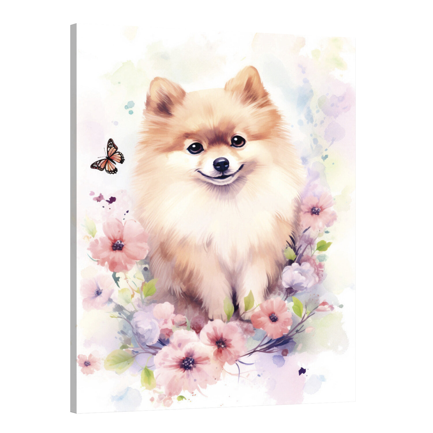 Интерьерная картина 50х70 "Шпиц: элегантность и изящество в одном образе"