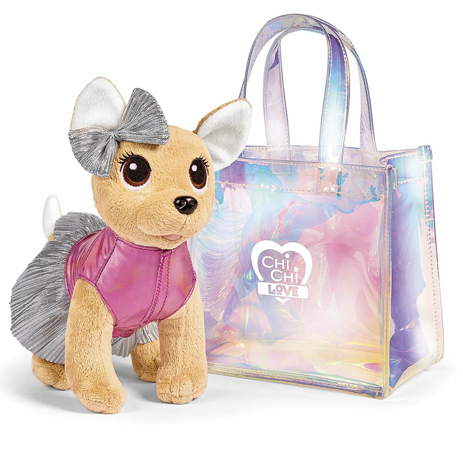 Chi-Chi Love Плюшевая собачка 20 см в прозрачной сумочке 5893432 с 3 лет