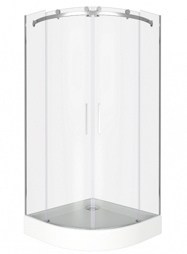 Шторка для душа Good Door ALTAIR R-TD-90-C-CH, полукруг, раздвижные двери, стекло прозрачное 8мм