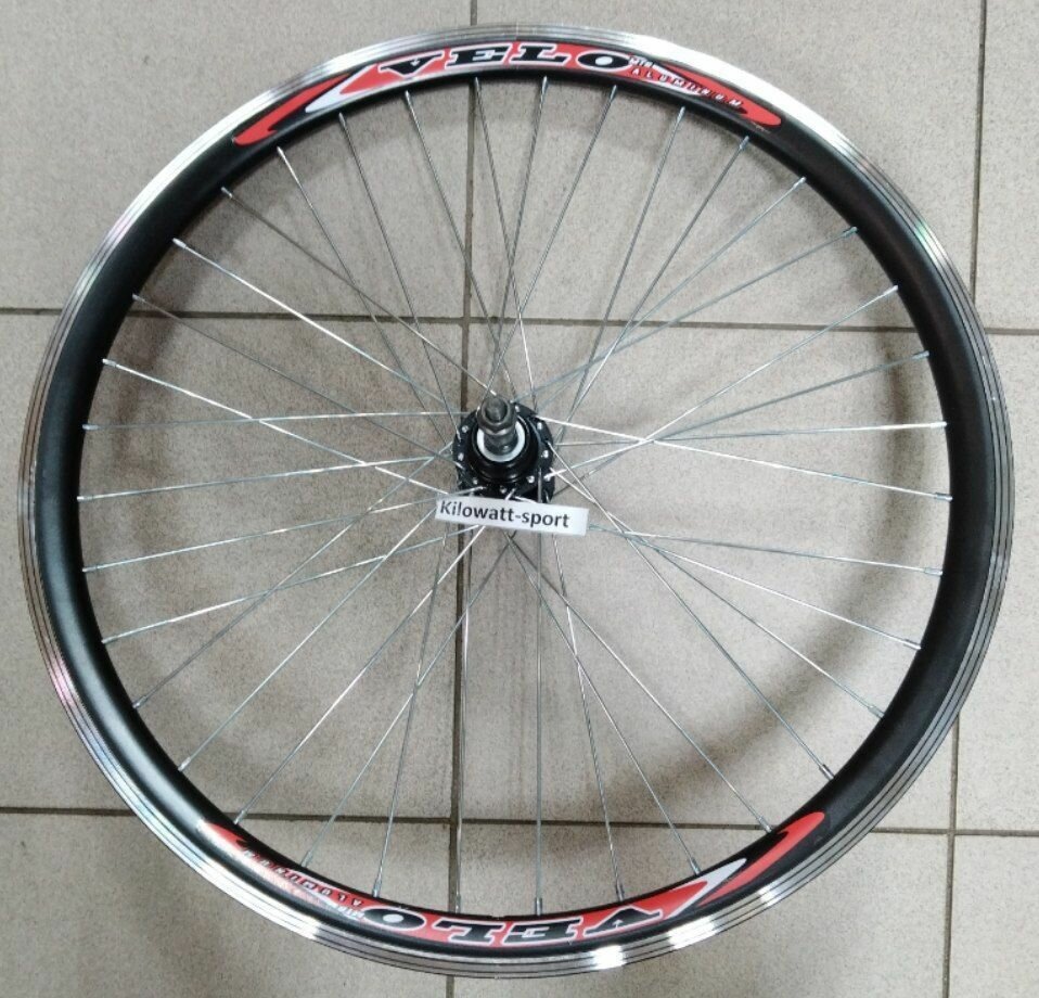 Колесо 24" заднее, гайки, двойной обод, трещотка, V-тормоз, VELO
