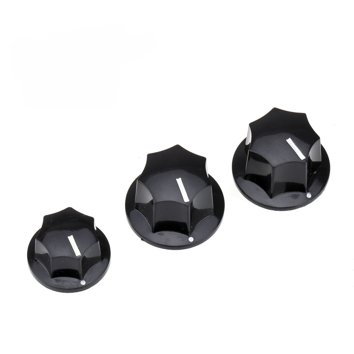 Ручки потенциометра Musiclily Pro MX1740BK, MX1739BK, Jazz Bass style, громкость, тон, чёрные