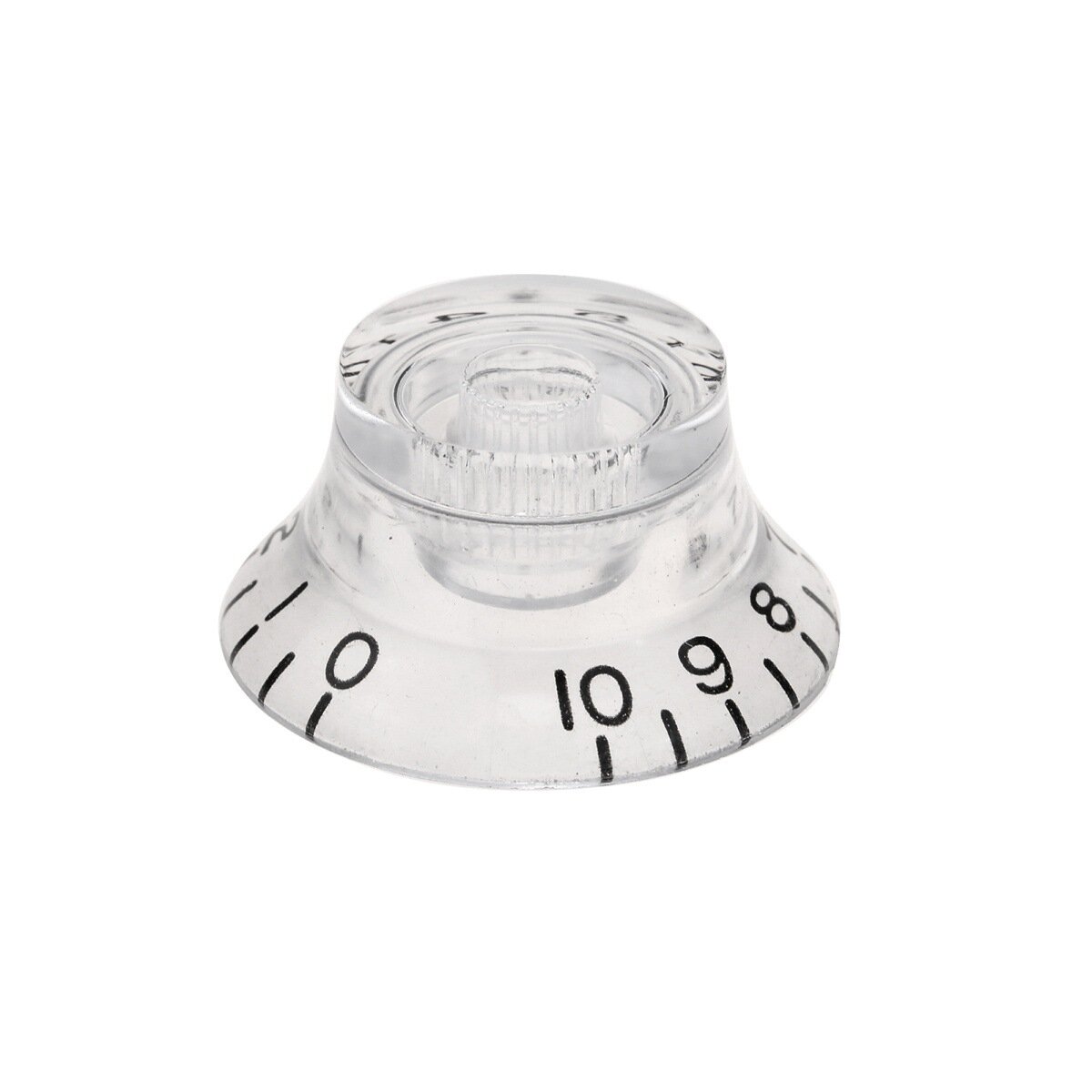 Ручка потенциометра Musiclily MX1571TR, Bell style, левосторонняя, дюймовая, прозрачная
