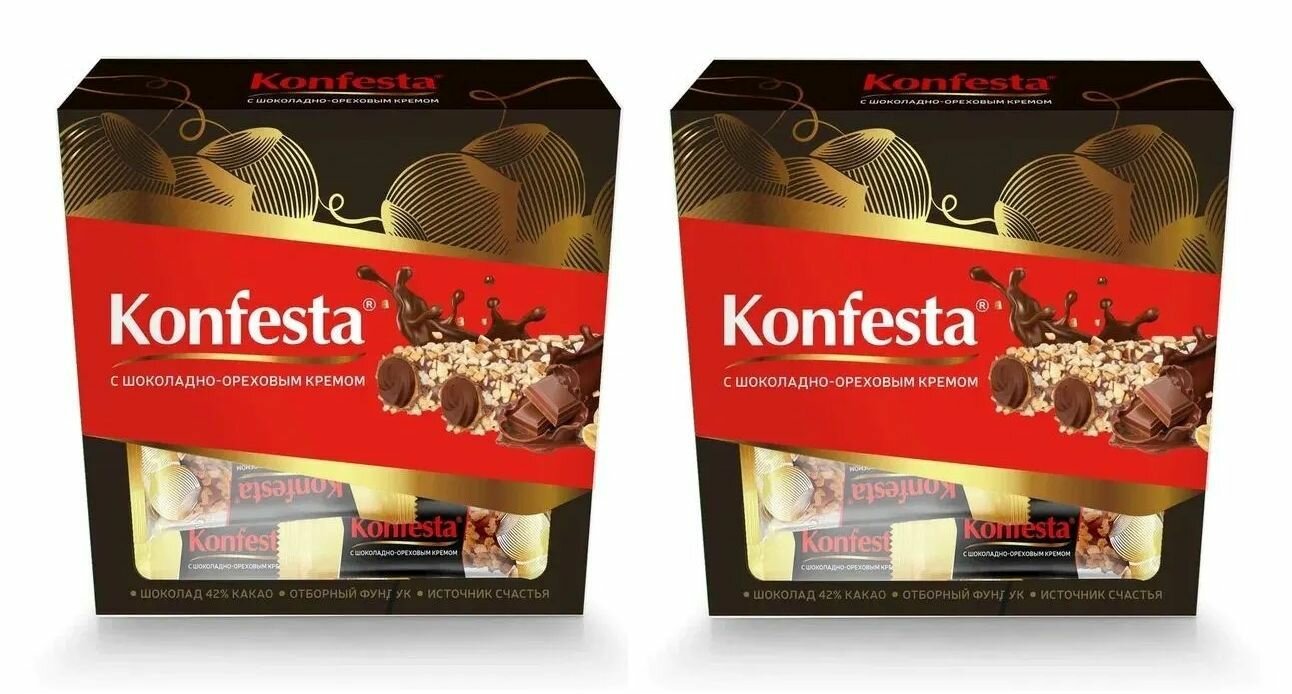 Конфеты Конфеста с шоколадно-ореховым кремом 150 г х 2 штуки