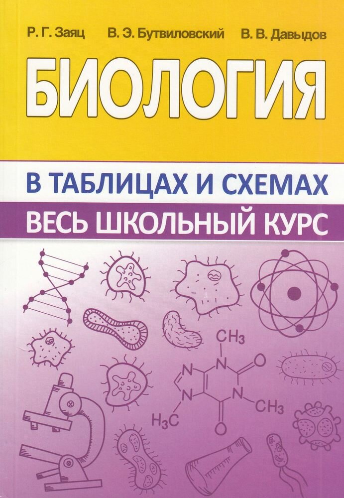 Весь школьный курс в таблицах и схемах. Биология (Заяц Р. Г, Бутвиловский В. Э, Давыдов В. В.), (Кузьма, Принтбук, 2023), Обл, c.448
