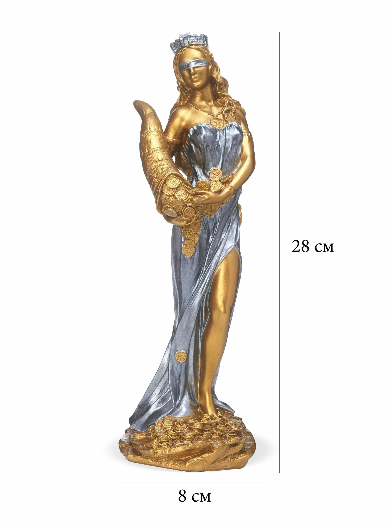 "Фортуна" - большая серебряная статуэтка