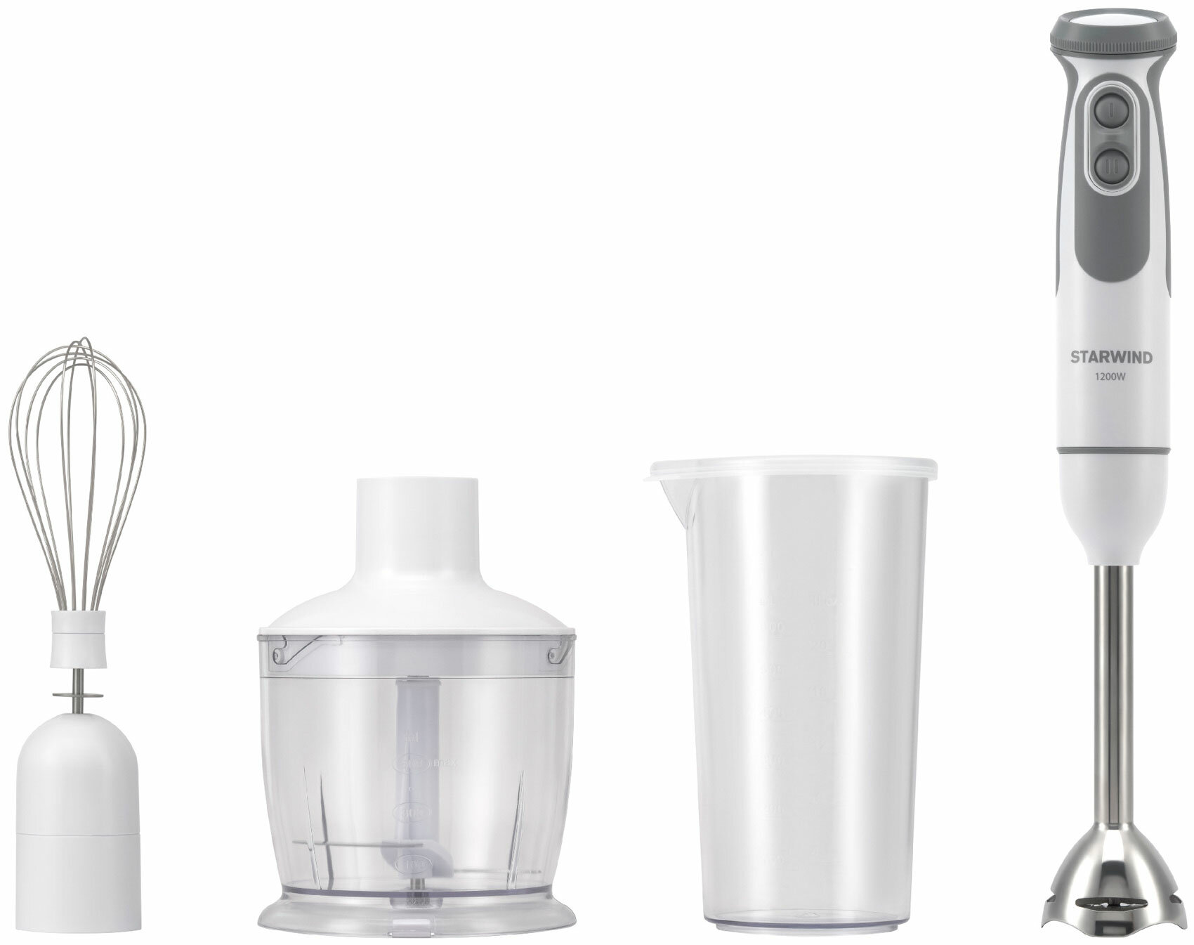 Погружной блендер Starwind SBP3242, 1200 Вт, белый/серый