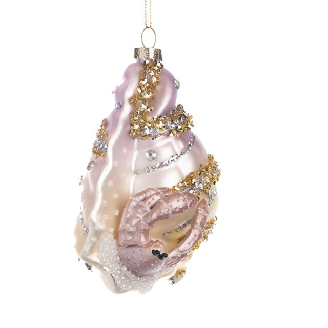 Стеклянная елочная игрушка Ракушка Оро - Paicedon Caprice 11*9 см, Goodwill, TR21239-2