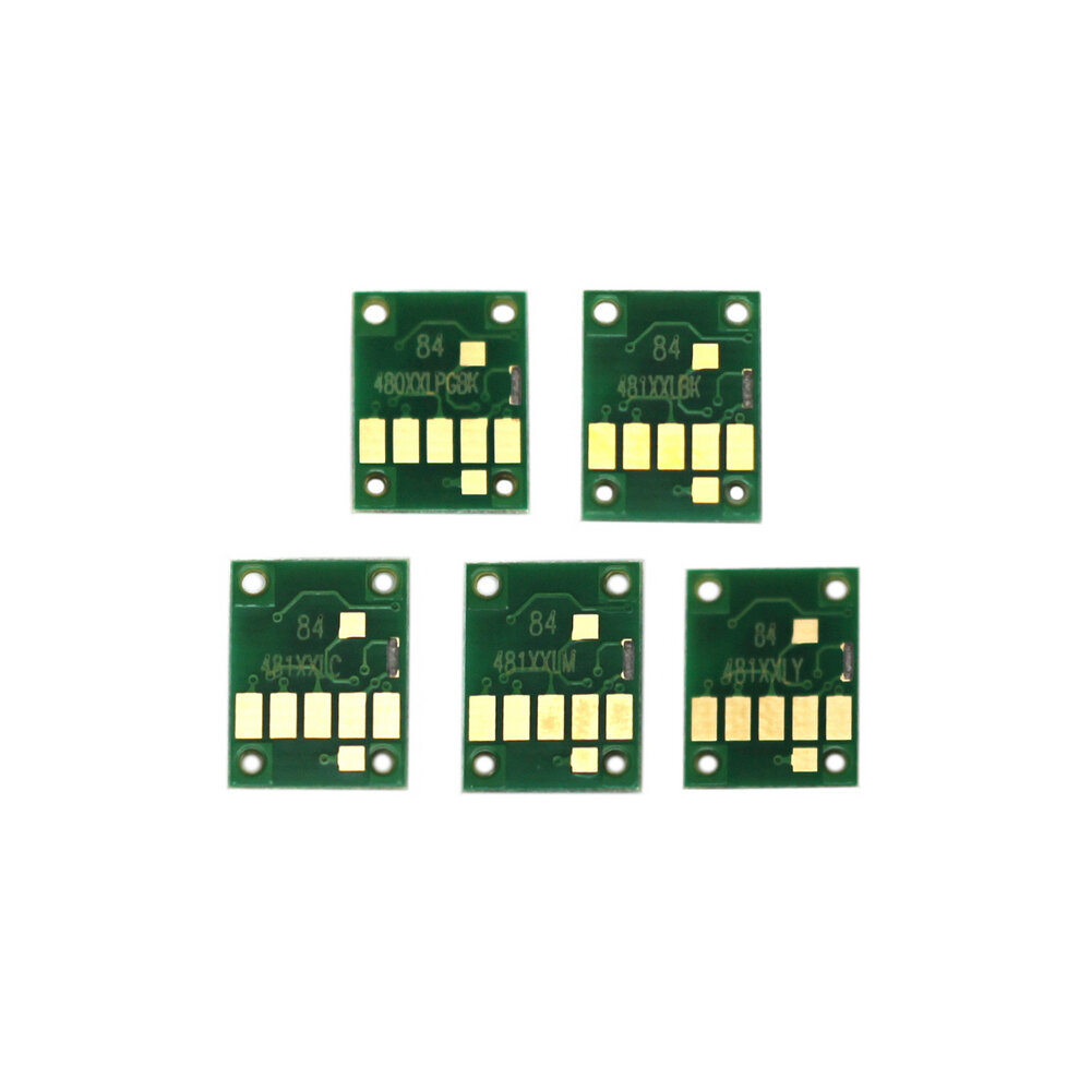Чипы для Canon PIXMA TS704, TS6140, TS6240, TS6340, TS9540, TS9541C, TR7540, TR8540 (PGI-480/CLI-481 XXL), для картриджей/ПЗК/СНПЧ, комплект 5 цветов, chip-480/481/5
