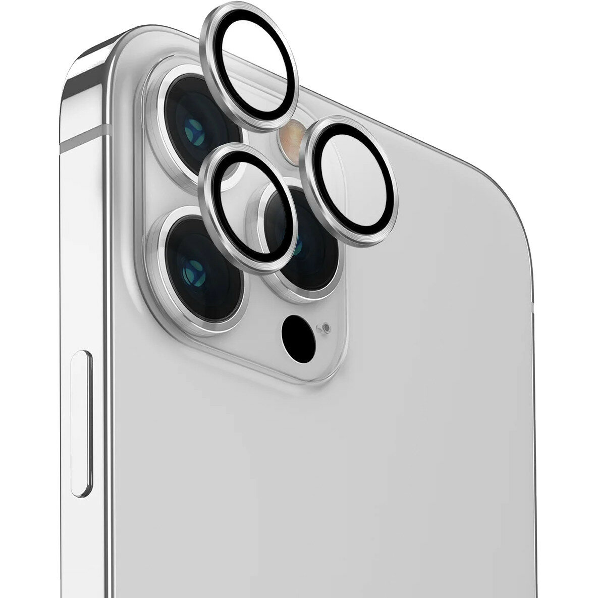Защитное стекло на камеру Uniq OPTIX Camera Lens protector Aluminium для iPhone 15 Pro Max серебристое Silver