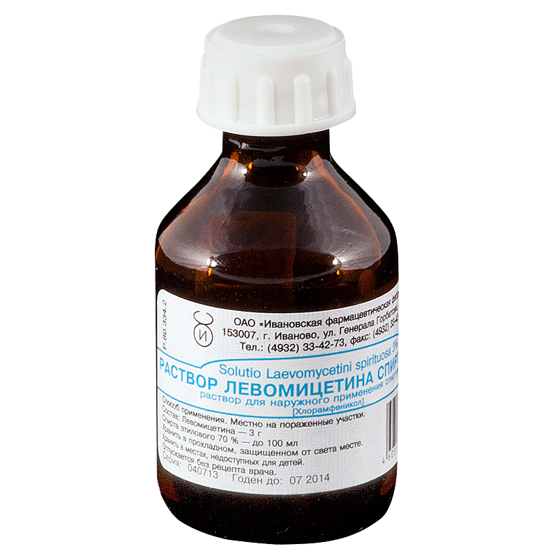 Левомицетин Р-Р Спирт 3% Фл 25Мл N1