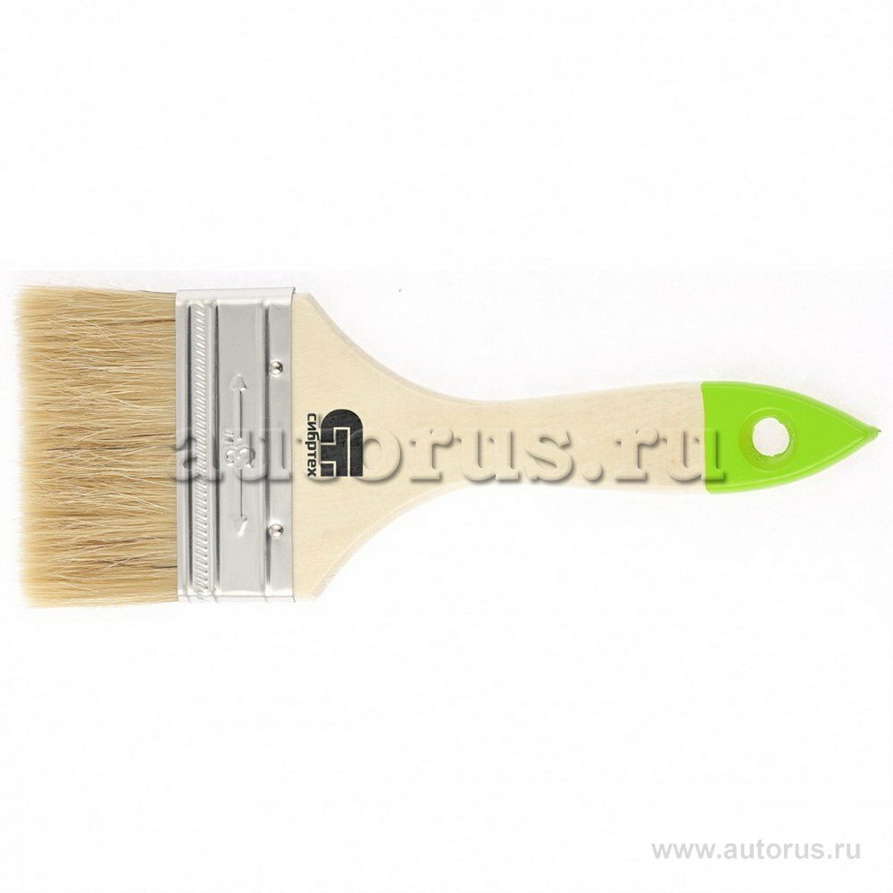 Кисть плоская 75 мм, натуральная щетина, деревянная ручка сибртех 82265
